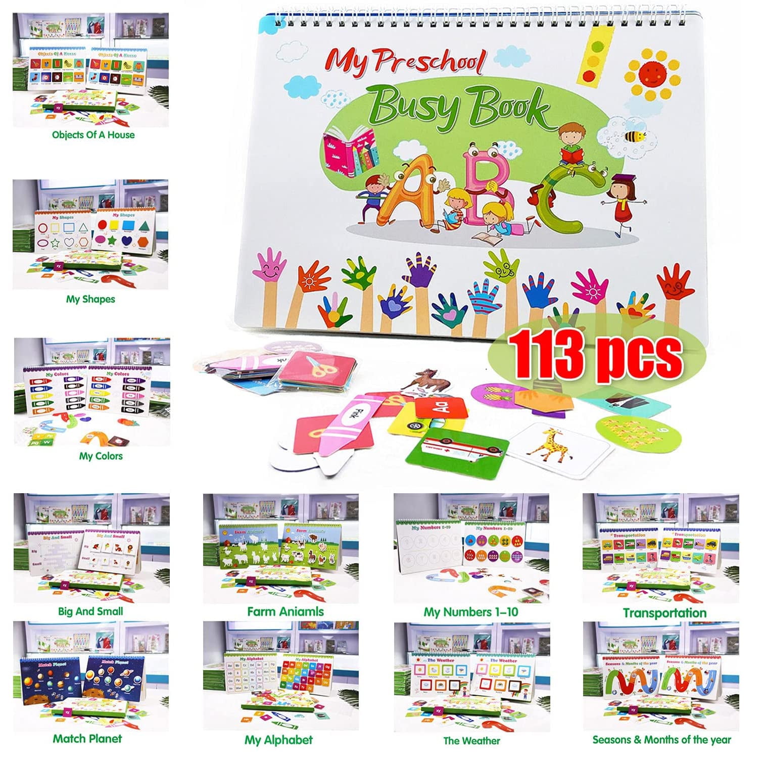 Preschool Montessori Toys, Newest Version Busy Book, Preschool Activity ...