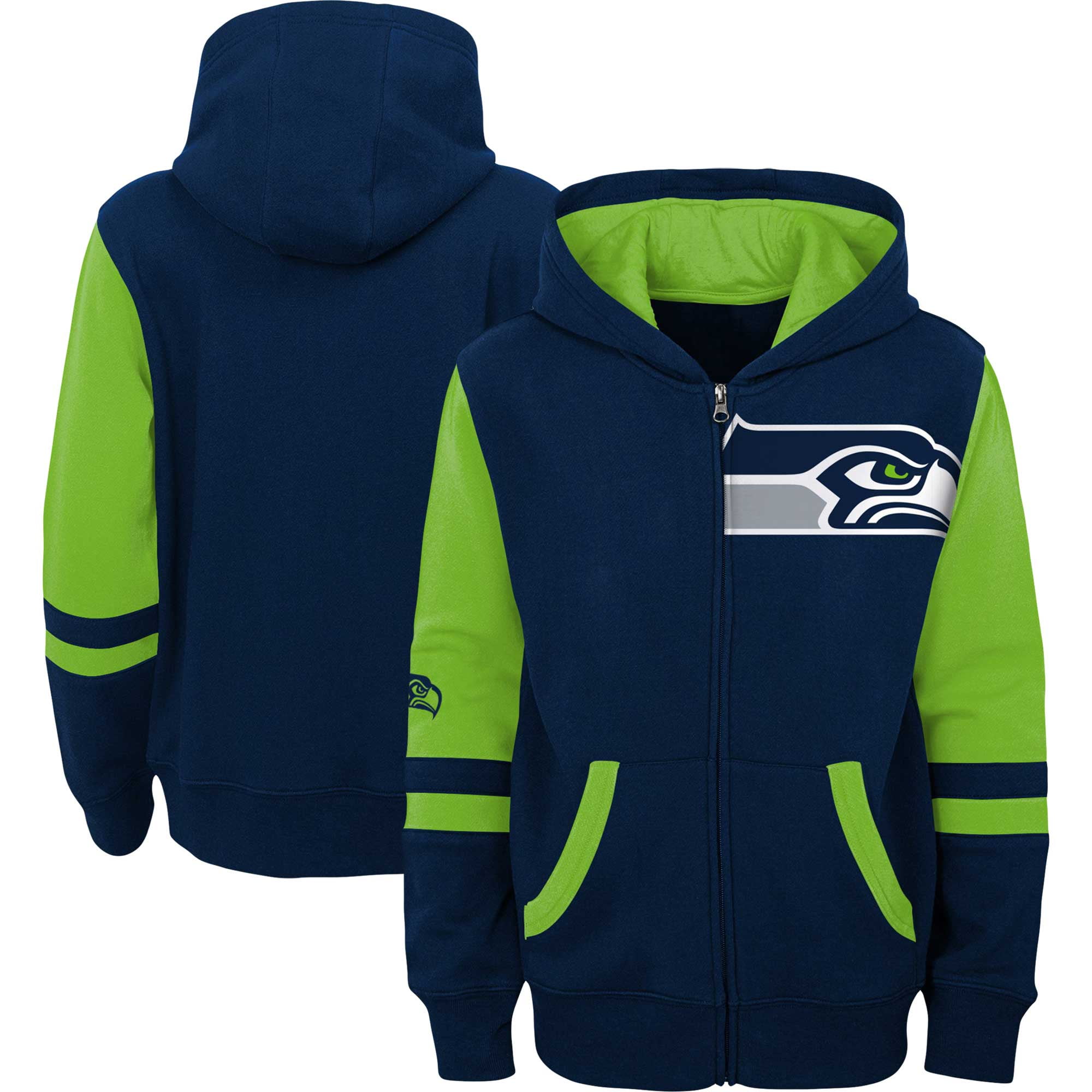 Preschool Navy Seattle Seahawks Stadium Color Block Full-Zip Hoodie ...
