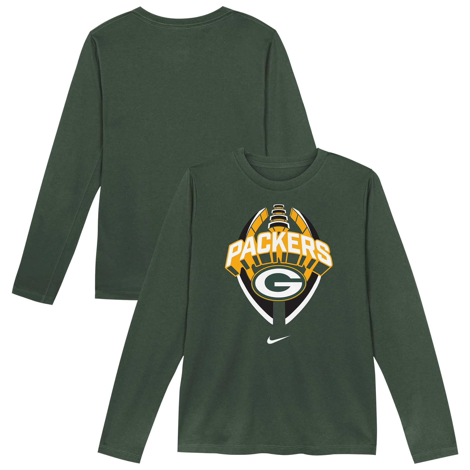 Preschool Nike Green Green Bay Packers Primetime Legend Icon-Long Sleeve Performance T-Shirt ...