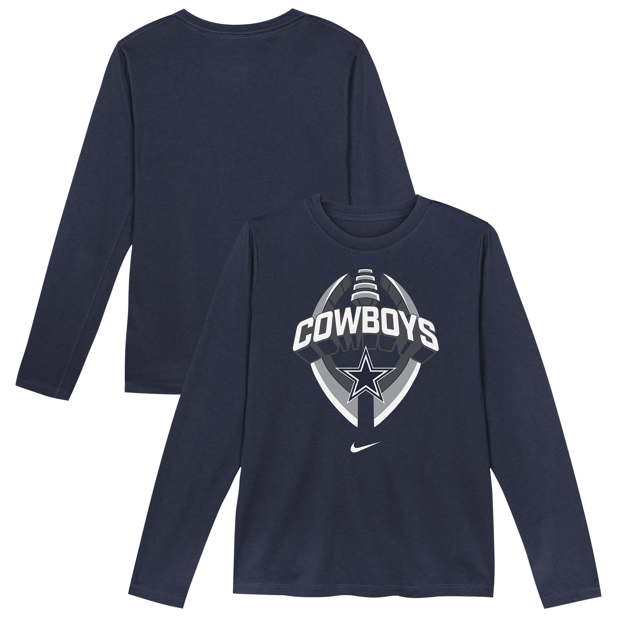 Preschool Nike Navy Dallas Cowboys Primetime Legend Icon-Long Sleeve ...