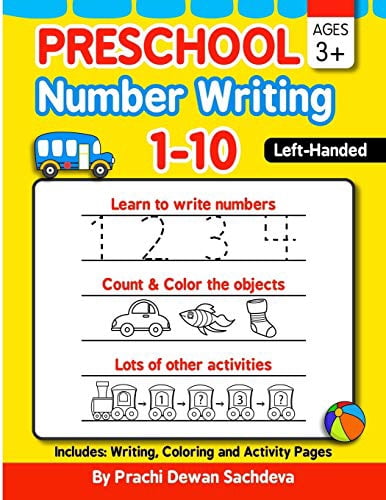 Pre-Owned Preschool Number Writing 1 - 10, Left handed kids, Ages 3 ...