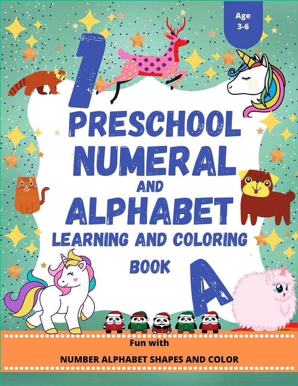Preschool Numeral And Alphabet Learning And Coloring Book: Fun With ...