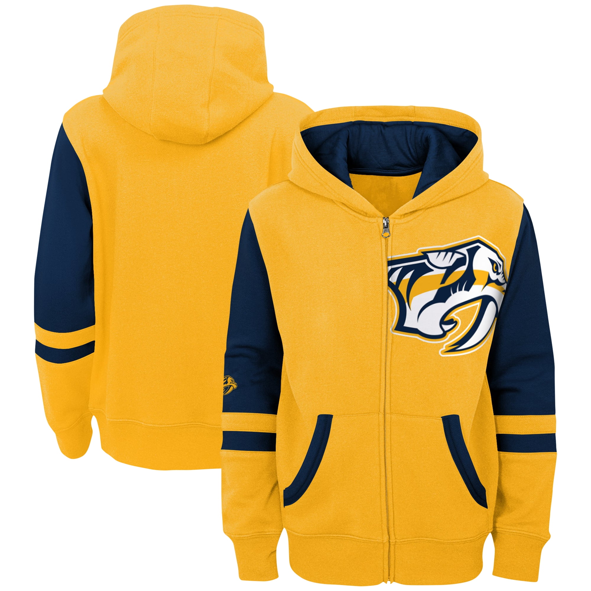 Preschool Gold Nashville Predators Face Off Full Zip Hoodie - Walmart.com