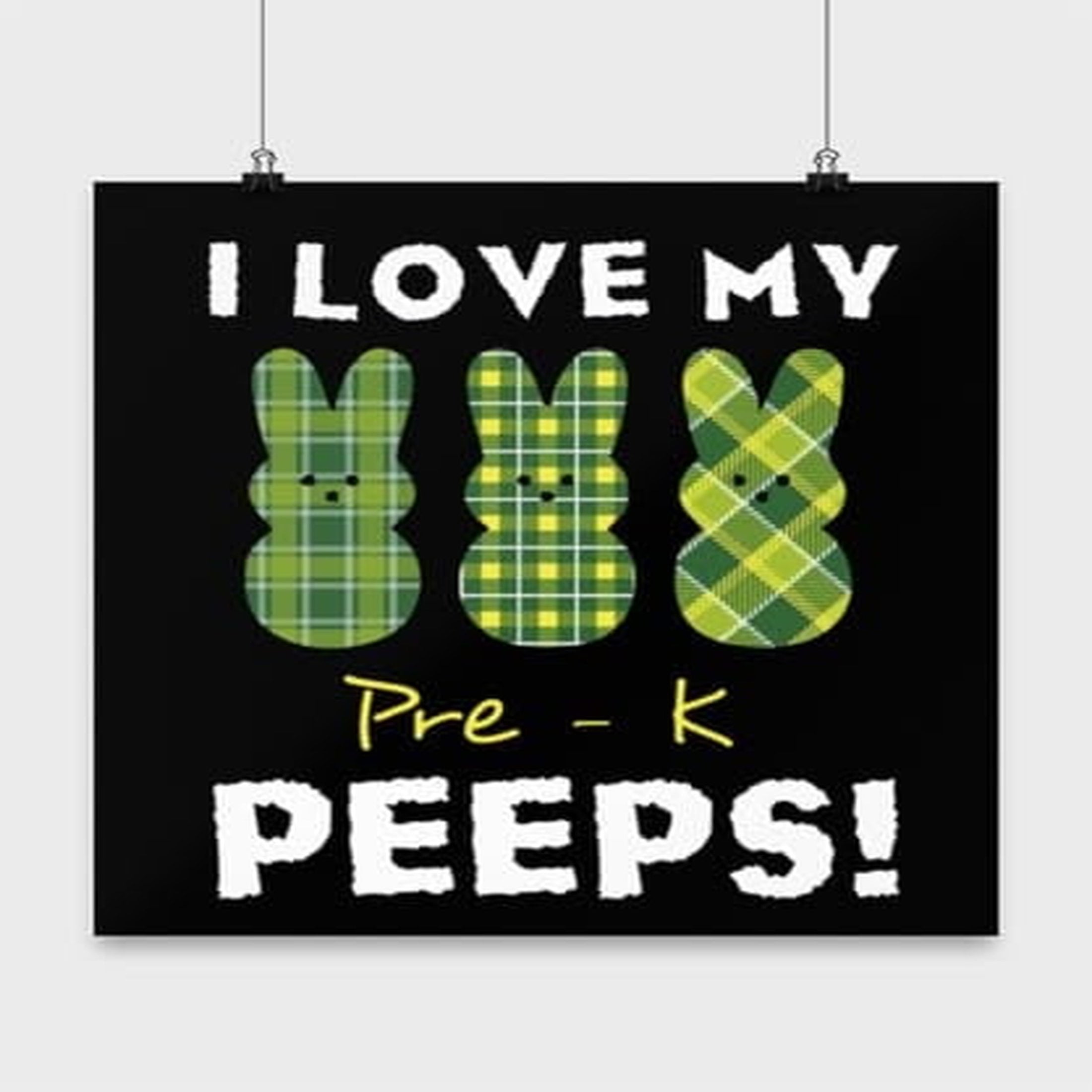 Preschool Poster, I Love My Pre-K Peeps, Teacher Wall Art Gift, Black ...