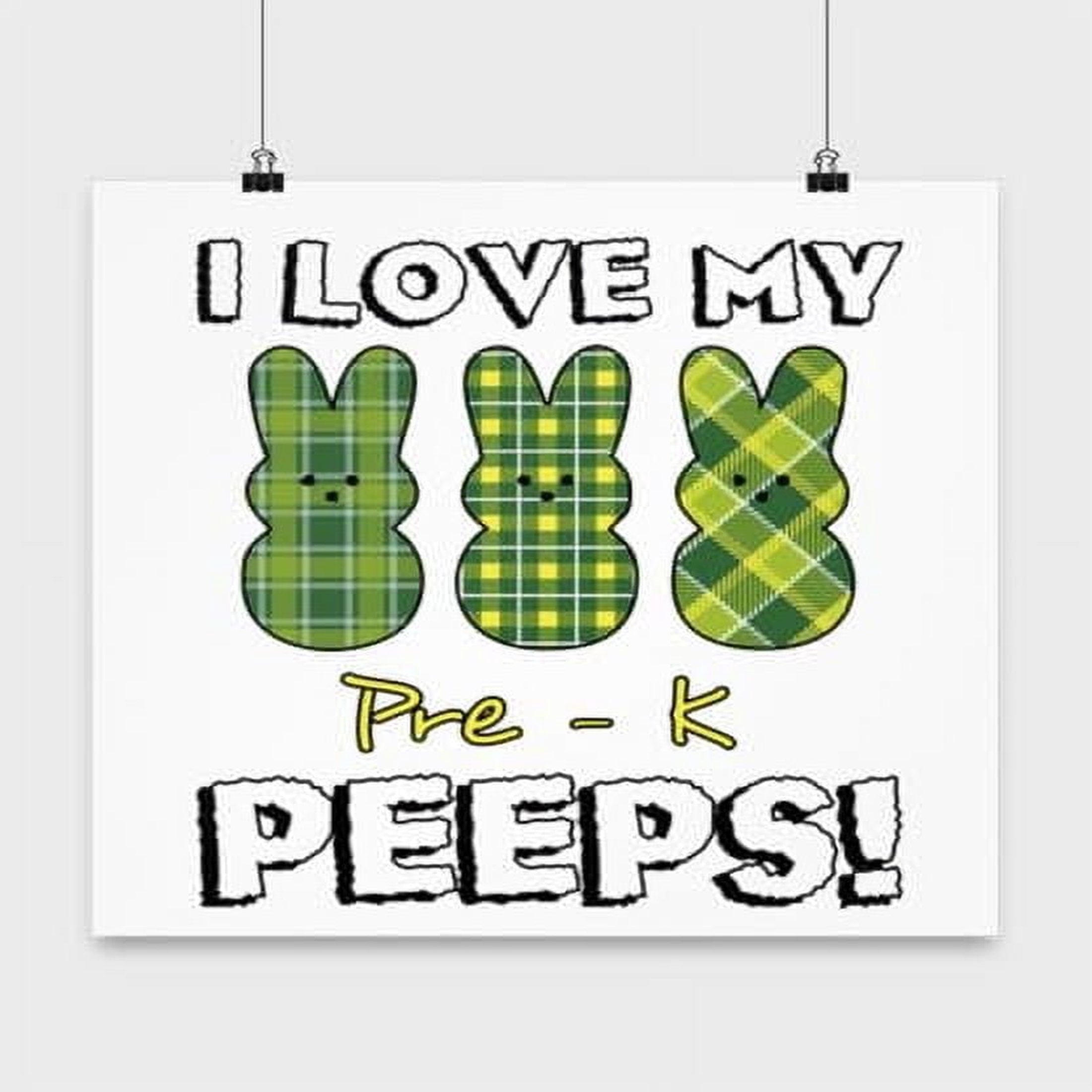 Preschool Poster, I Love My Pre-K Peeps, Teacher Wall Art Gift, White ...