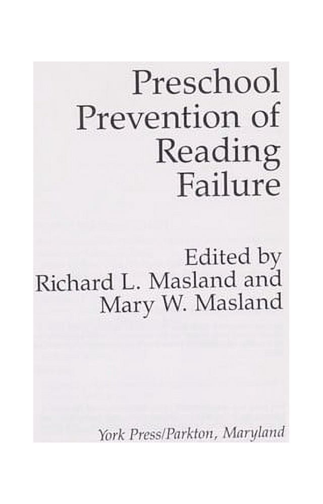 Pre-Owned Preschool Prevention of Reading Failure 9780912752150 Used ...