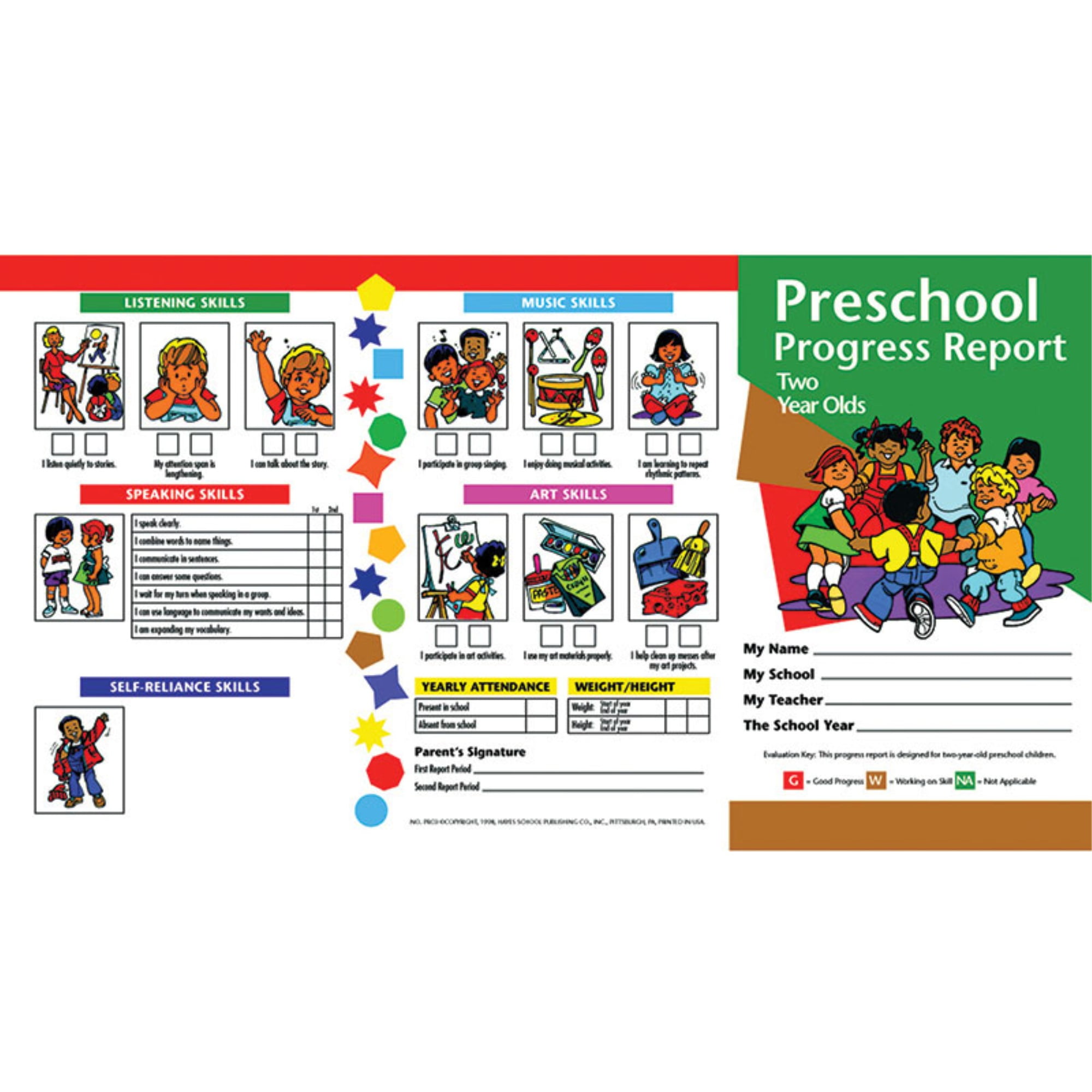 Preschool Progress Report Cards, 10 Per Pack (Age 2) - Walmart.com