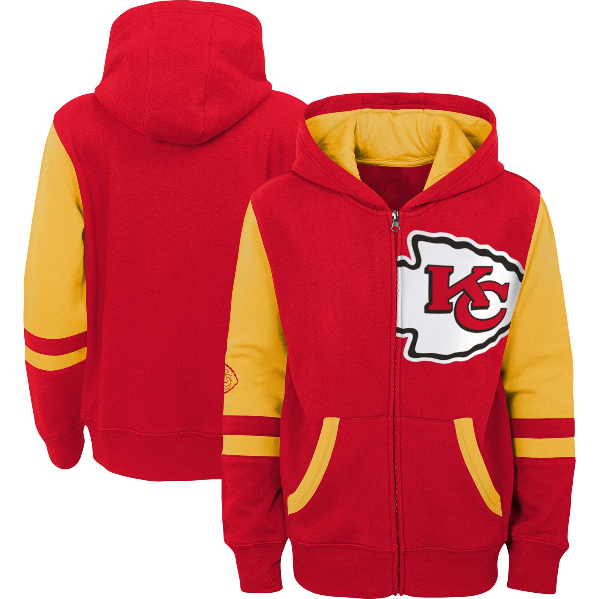 Preschool Red Kansas City Chiefs Stadium Color Block Full-Zip Hoodie ...