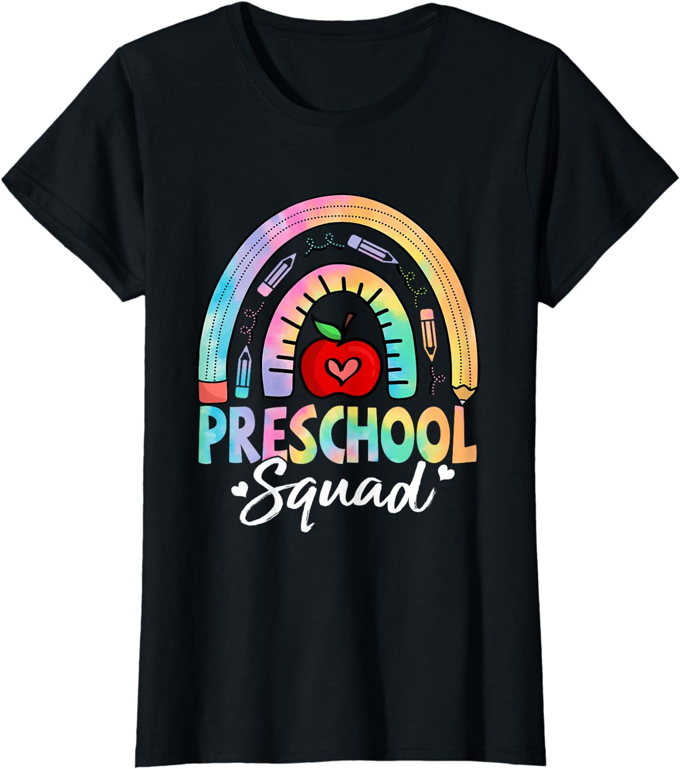 Preschool Squad Rainbow Back To School Teacher Girls Boys T-Shirt ...