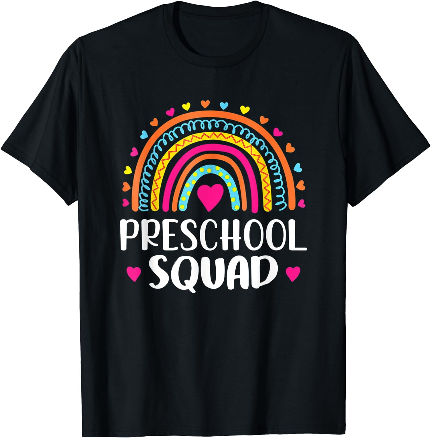 Preschool Squad Teacher Funny Rainbow Lover Back To School T-Shirt ...