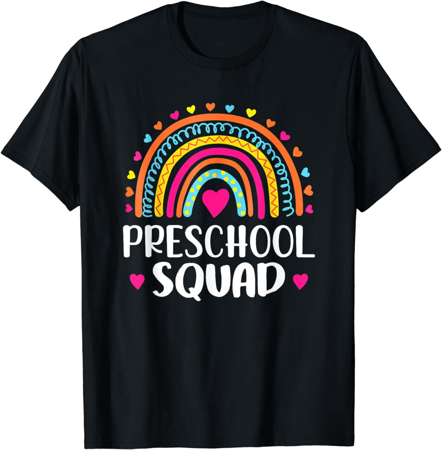Preschool Squad Teacher Funny Rainbow Lover Back To School T-Shirt ...