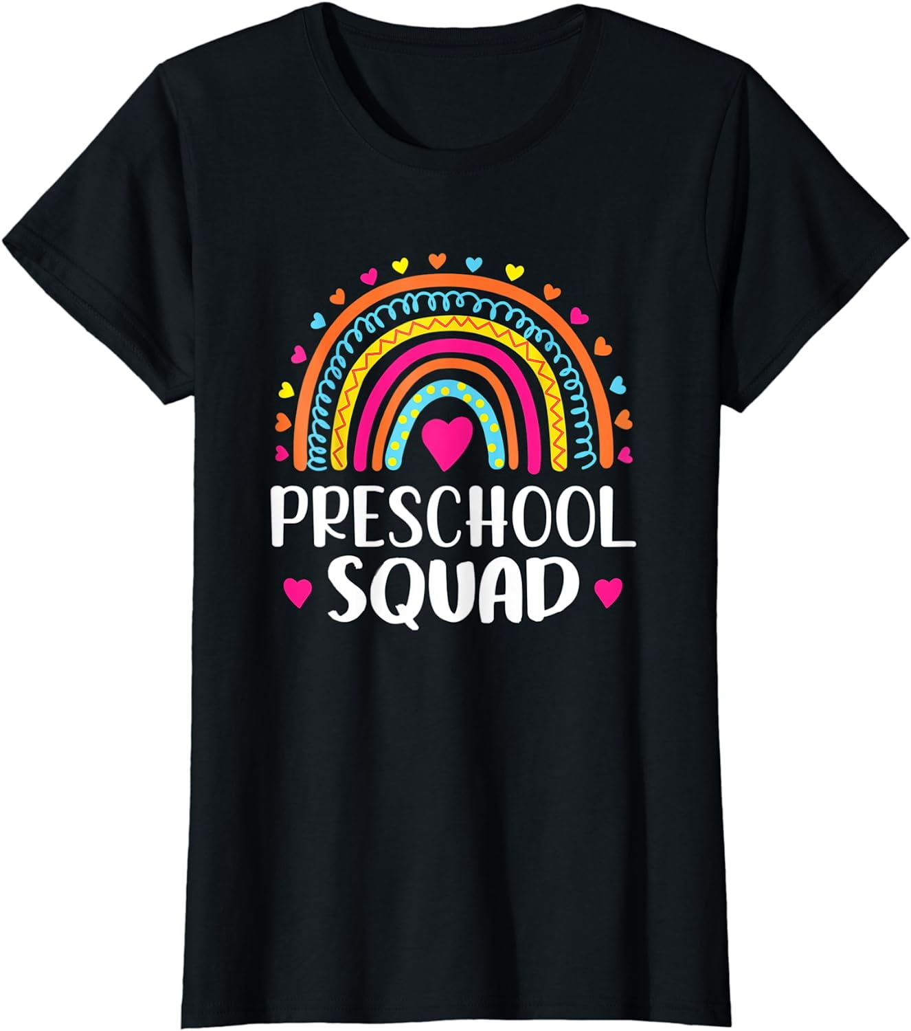Preschool Squad Teacher Funny Rainbow Lover Back To School T-Shirt ...