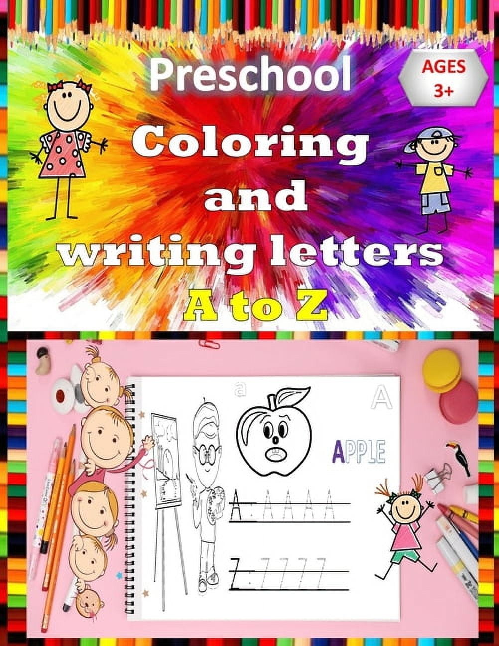 Preschool coloring and writing letters A to Z / Kindergarten book for ...