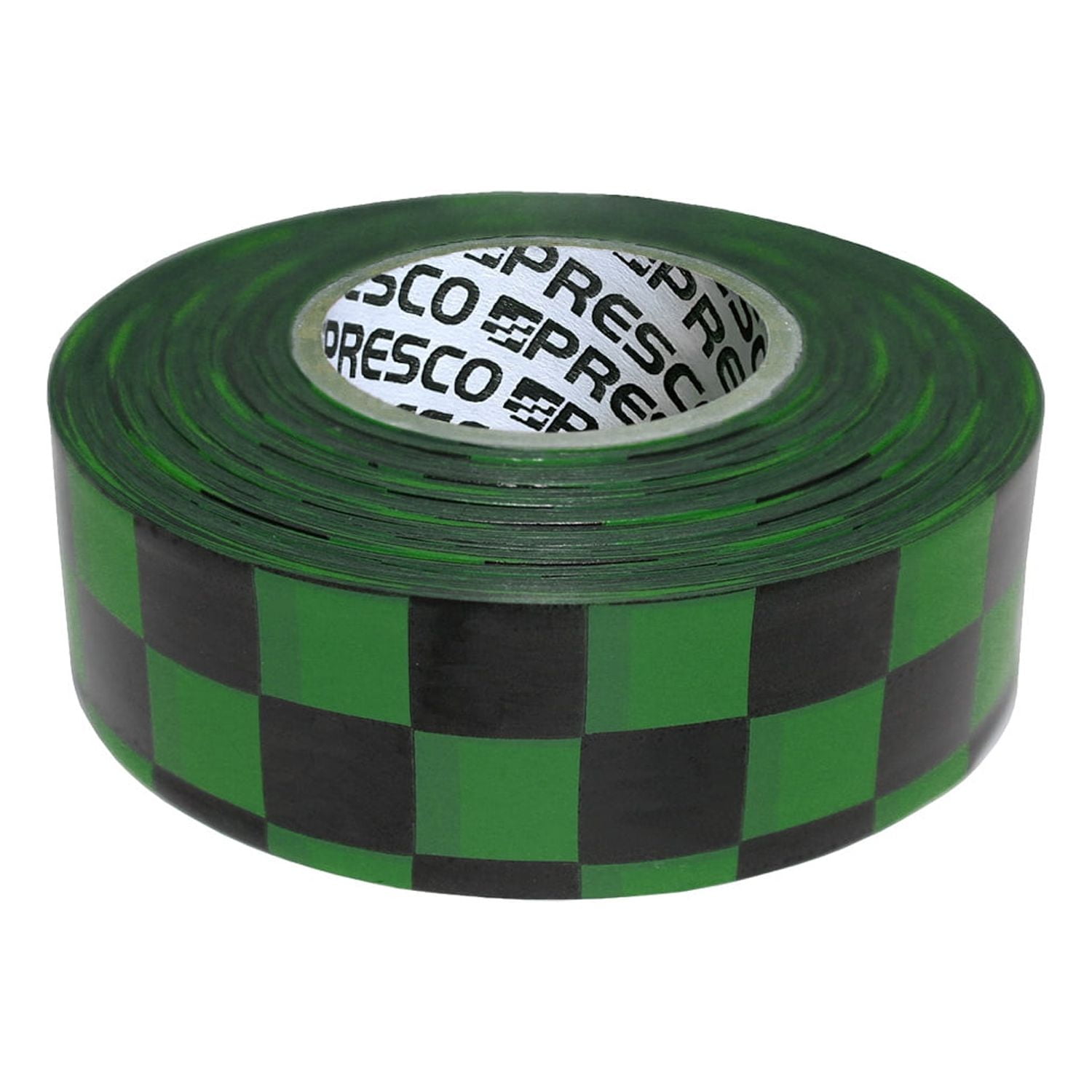 [NO ADHESIVE] Presco Checkerboard Patterned Roll Flagging Tape: 1-3/16 in. x 300 ft. (Green and ...