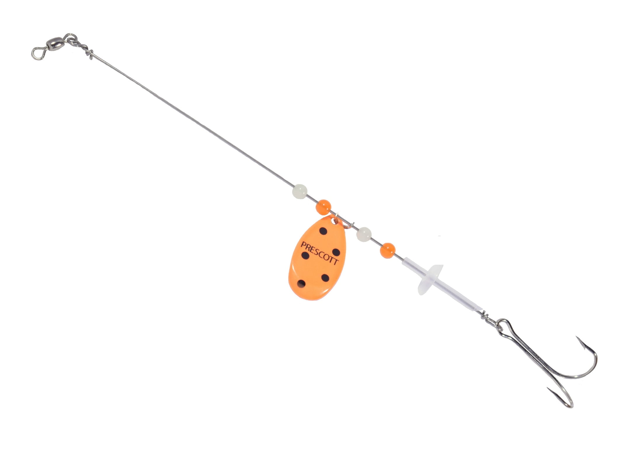 Prescott Spinner Strip-On Rig 6" Leader 1-1/4" Prescott Blade 2/0 Hook ...