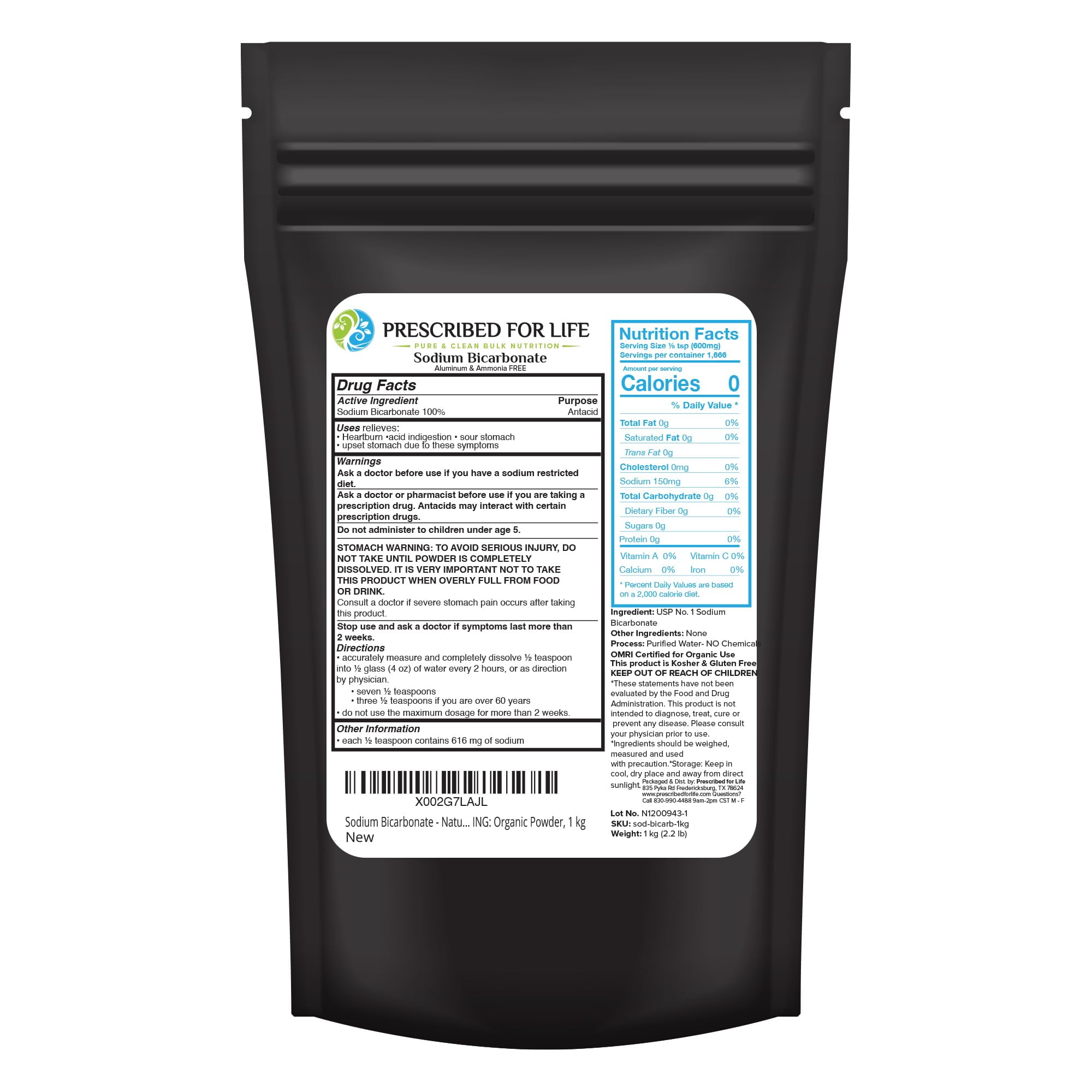 Prescribed For Life Sodium DEF29 Bicarbonate Powder, Organic Aluminum ...