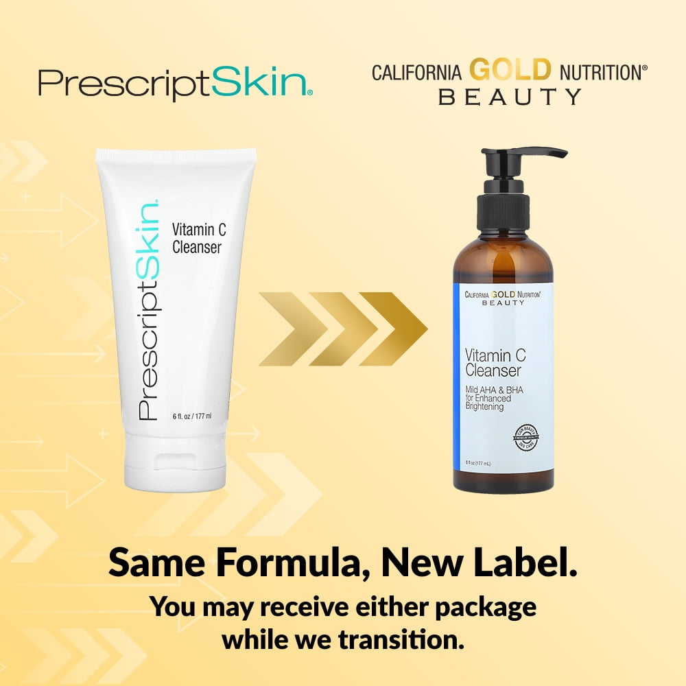 California Gold Nutrition Vitamin C Cleanser, Enhanced Brightening Gel Cleanser, 6 fl oz (177 ml ...