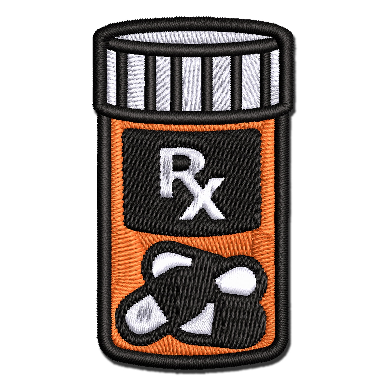 Prescription Pill Bottle Medicine Applique Multi-Color Embroidered Iron ...