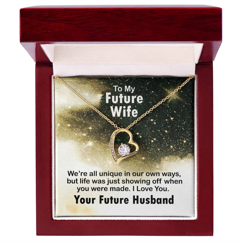 Present Gift For Future Wife - Forever Love Necklace - White Gold or ...