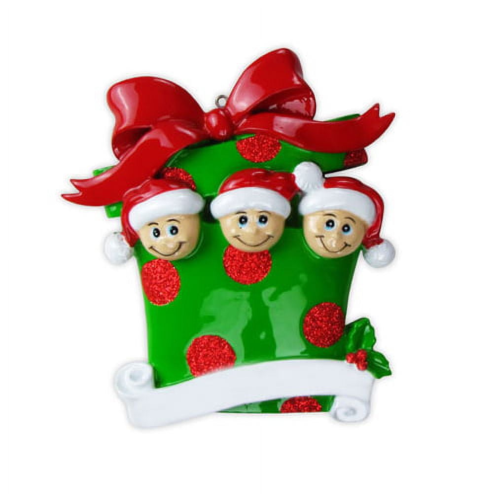 Present Holiday Gift with 3 Faces Personalized Christmas Ornament DO-IT ...