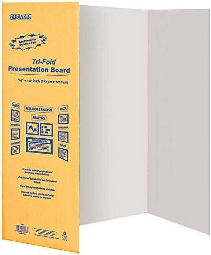 Presentation Board 28" X 40" White, Tri-Fold Corrugated Boards ...