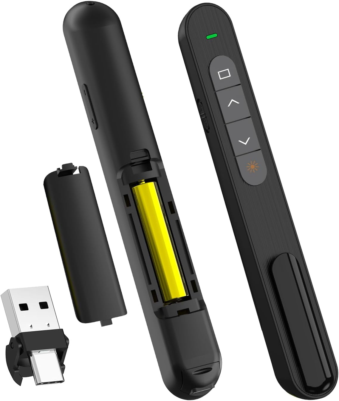Presentation Clicker for PowerPoint, RF 2.4GHz USB C Wireless Presenter Remote with Volume ...