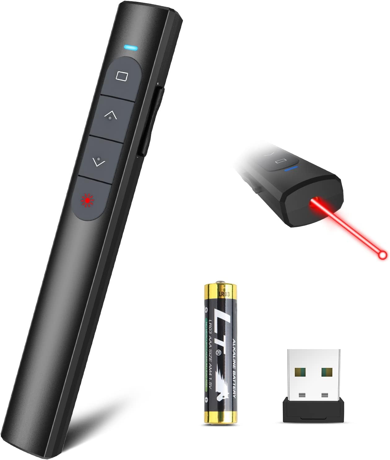 Presentation Clicker for Powerpoint, Wireless Presentation Remote, Laser Pointer for Presenter ...