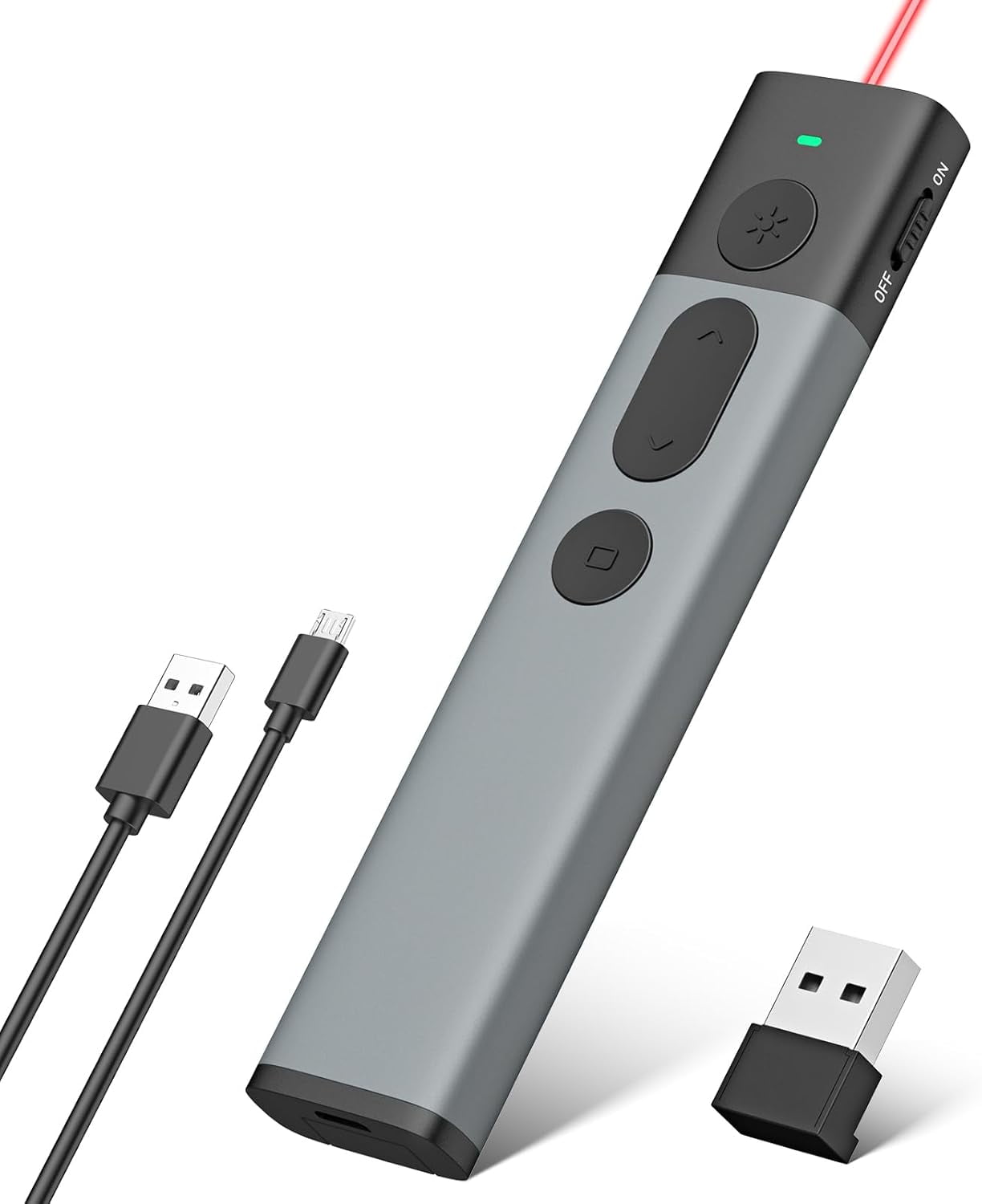 Presentation Clicker Wireless Presenter Remote - Rechargeable Aluminum ...