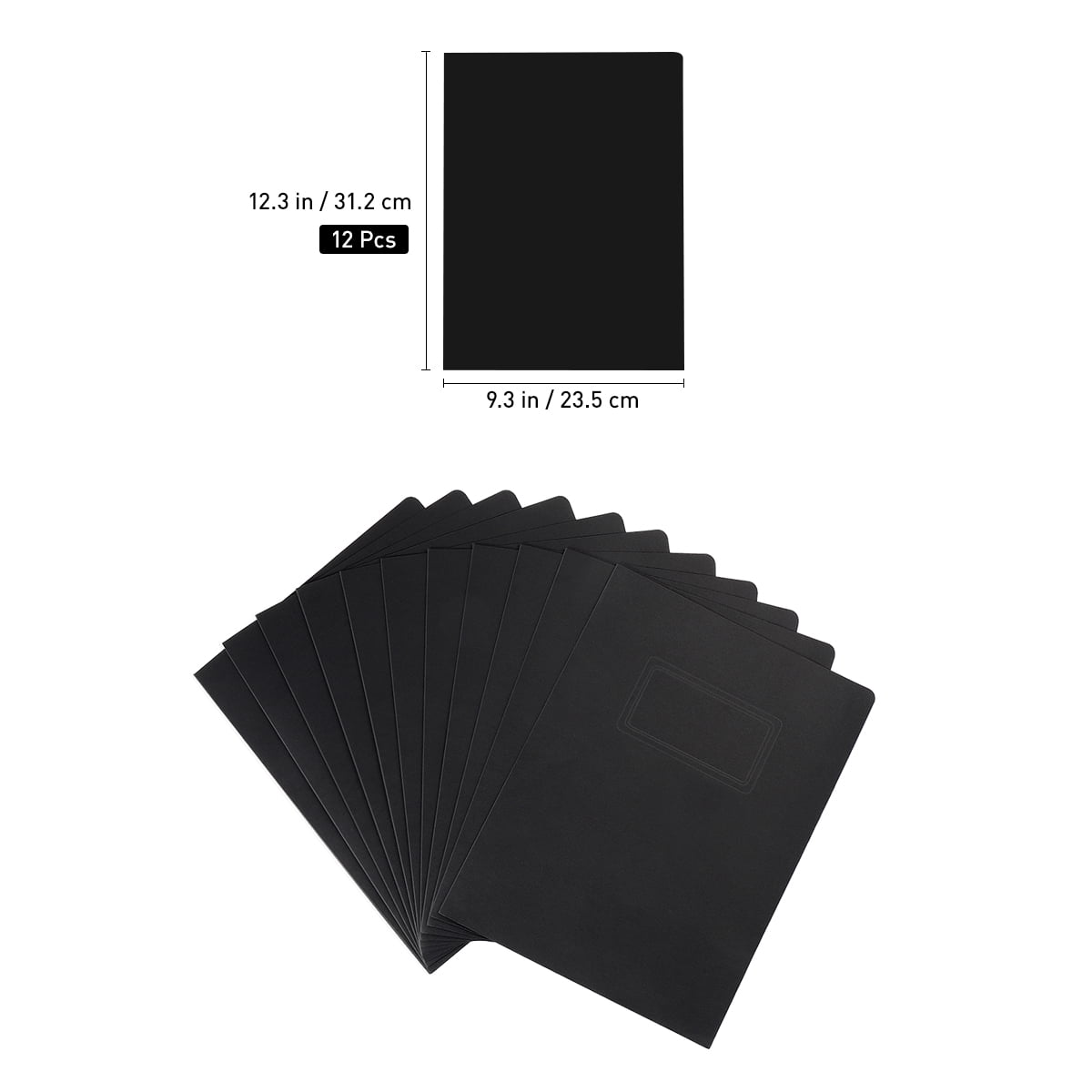 FRCOLOR 12Pcs Office Kraft Paper Document Folder Black with Dual ...