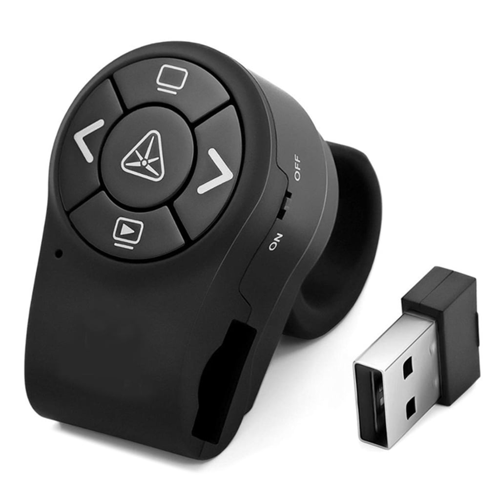 Presentation Remote Clicker 2.4GHz RF Presenter PPT Clicker Finger Ring ...