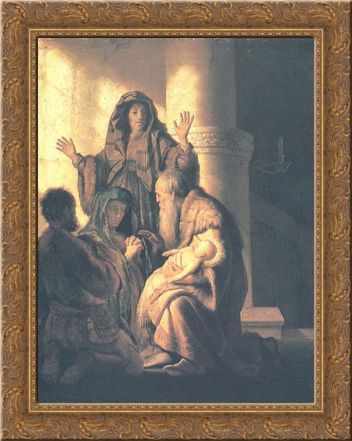 Presentation in the Temple 20x24 Gold Ornate Wood Framed Canvas Art by ...
