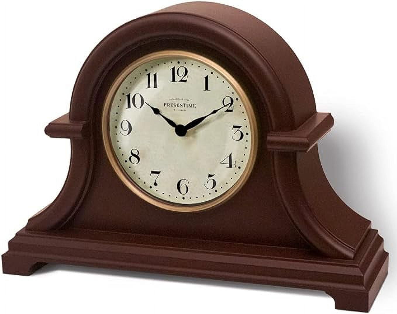 Present Time 10" Quartz Vintage Napoleon Indoor Mantel Clock, Silent ...