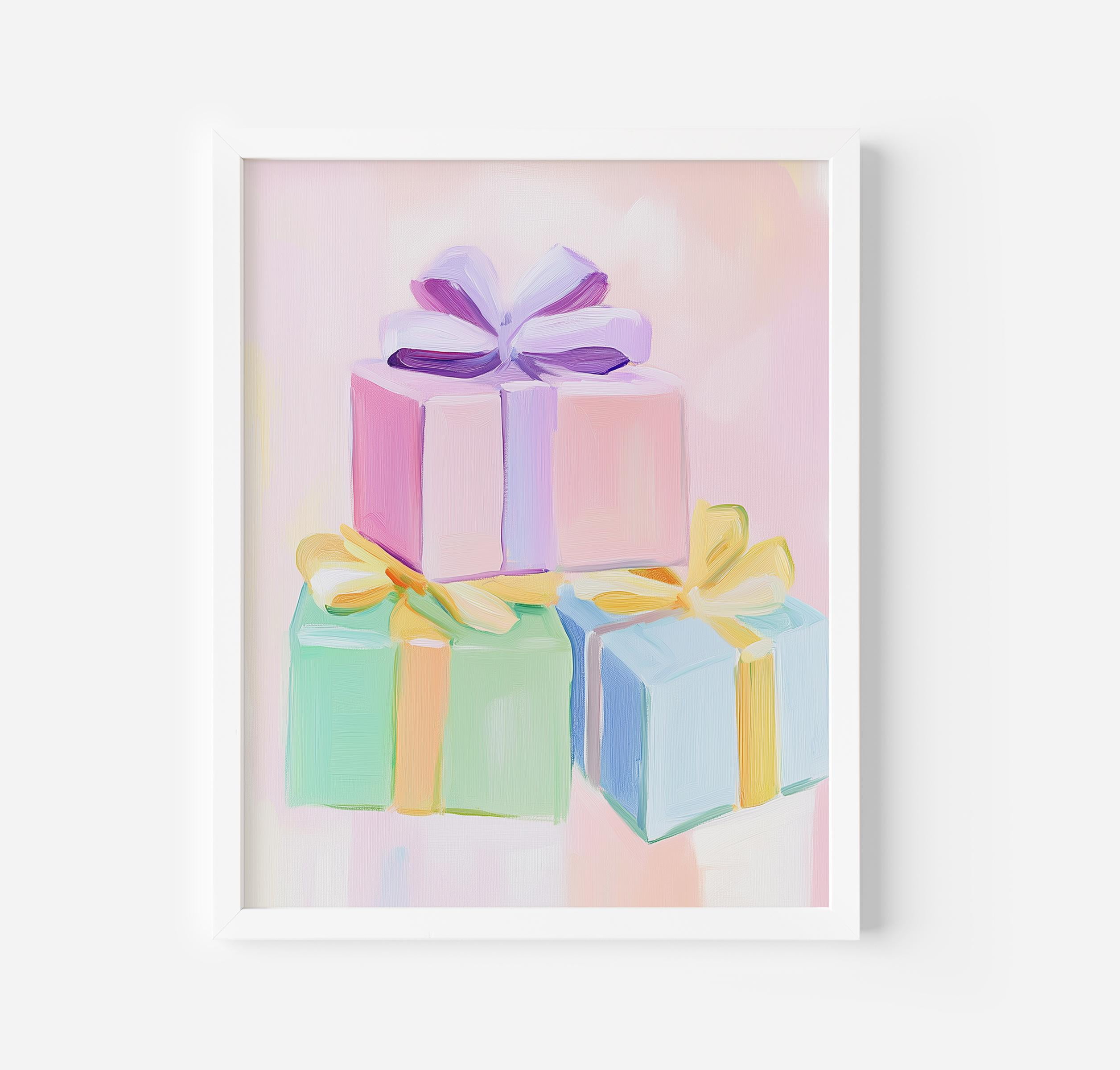 Presents : Pastel Nursery Art , December Poster, Winterprint Warm ...