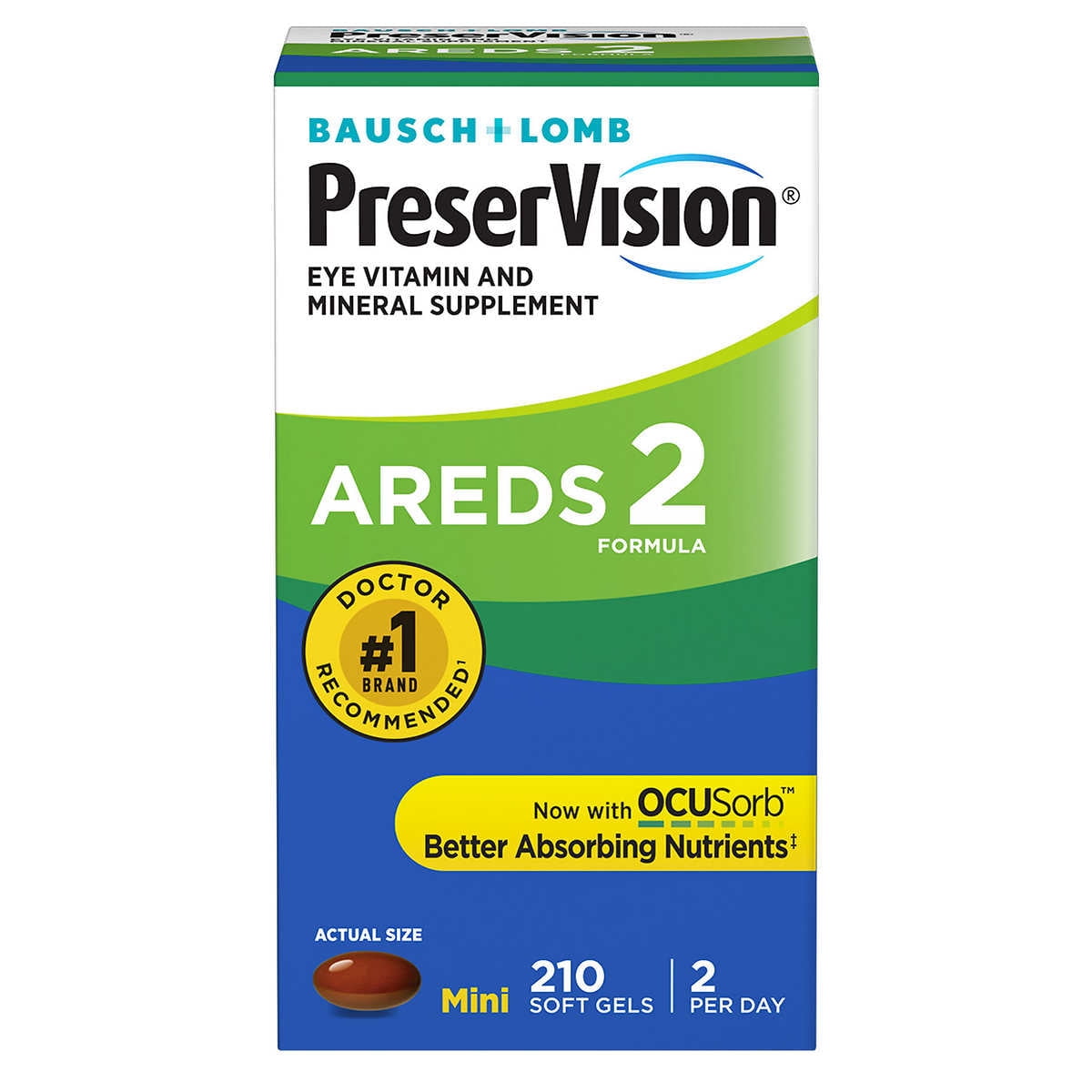 PreserVision AREDS 2 by Bausch + Lomb - 210 Count Mini Soft gels, Eye Vitamin and Mineral ...
