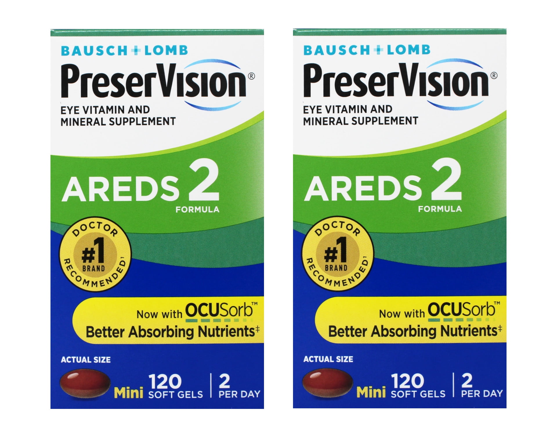 PreserVision Areds 2 Vitamin and Mineral Supplement Soft Gels 120 ea, 2 ...
