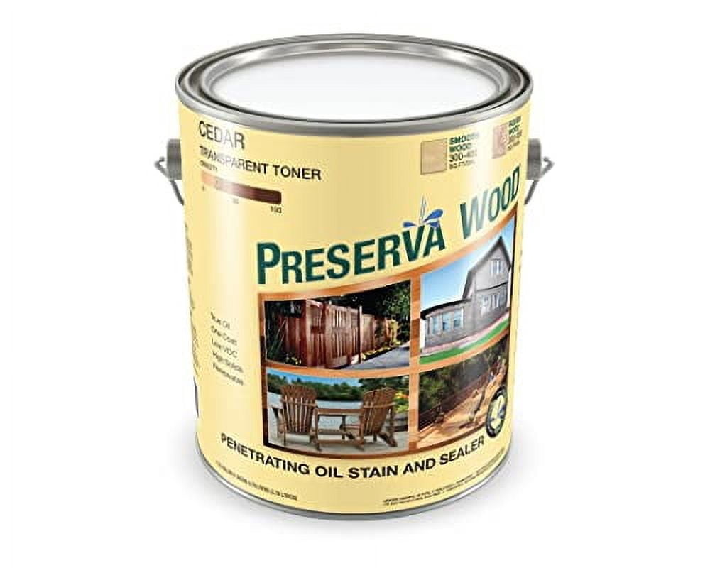 Preserva Wood 1 Gal. 100 VOC Transparent Oil Based Cedar Exterior Stain ...