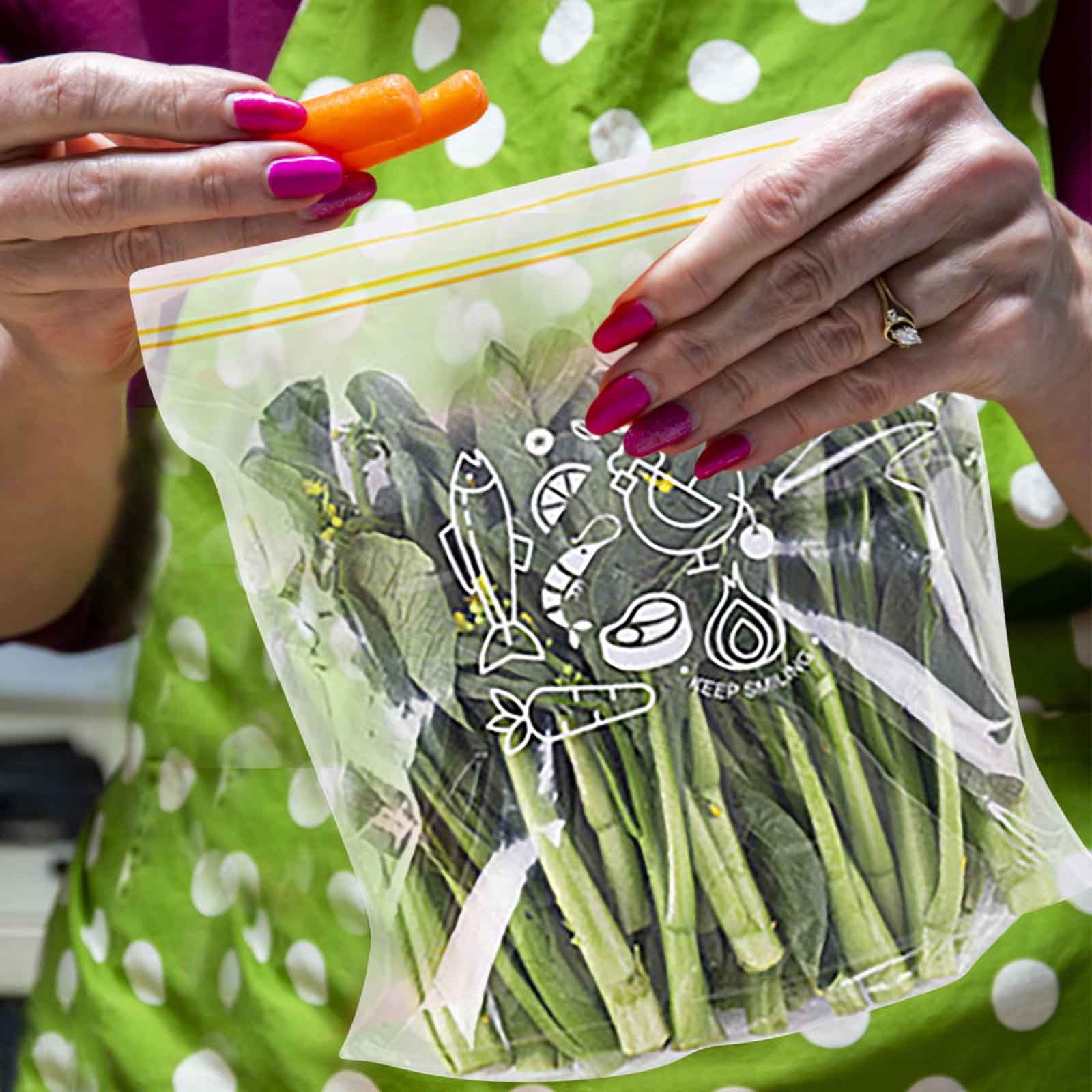 Preservation Bags, Food Grade Sealed Pouch, Self-Locking, Reusable ...