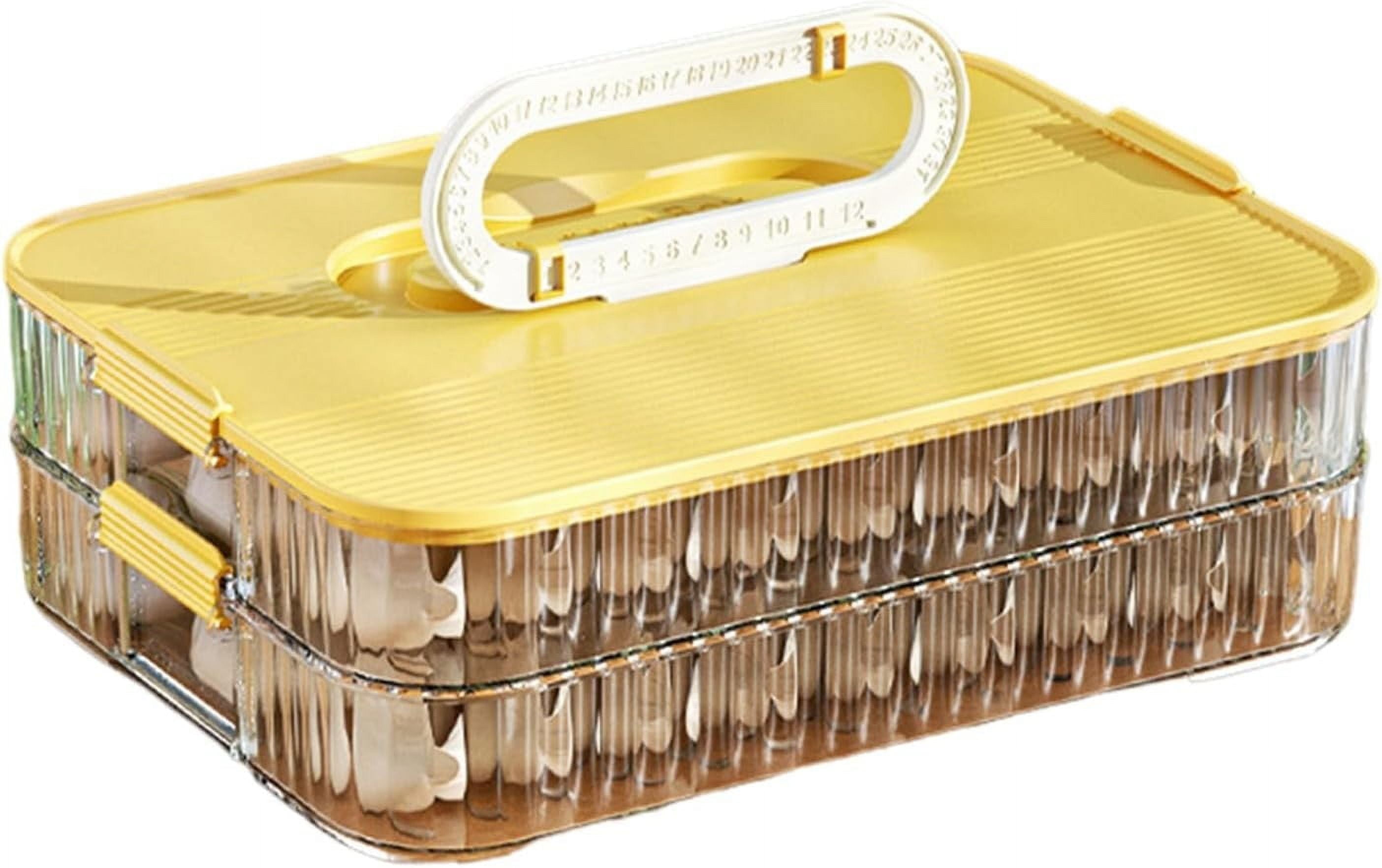 Preservation Box,Food Storage Box Two Layers Yellow,Storage Box with ...