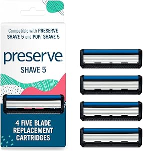 Preserve Five Blade Replacement Cartridges, Wave Edition, for Shave 5 ...