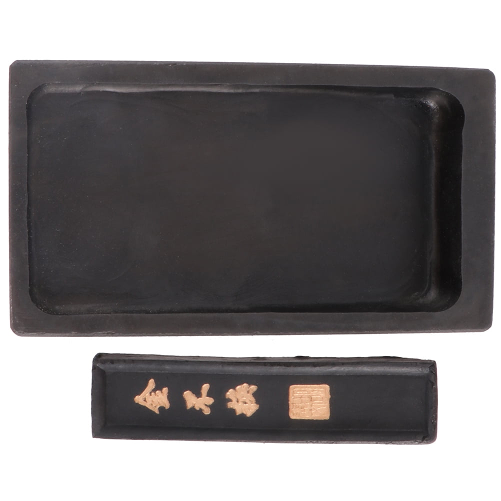 Hytrove 1Set Painting Inkslab Rectangular Shape Inkstone with Ink Stick ...