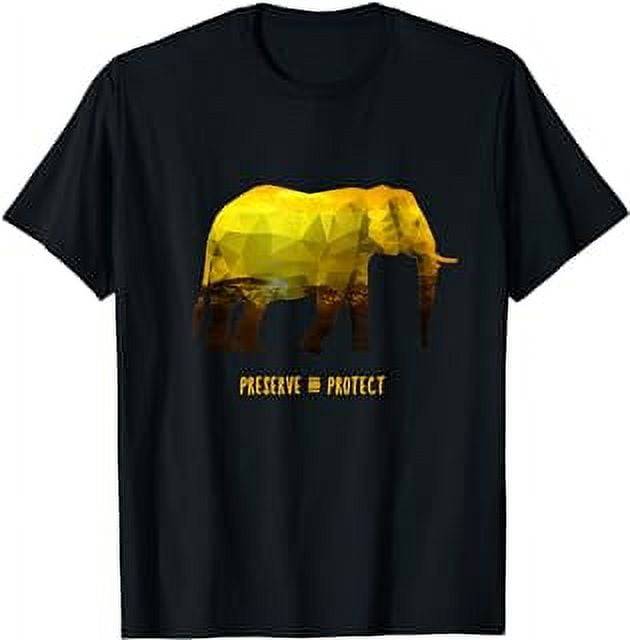 Preserve Protect environmental protection Elephant Pattern T-Shirt ...