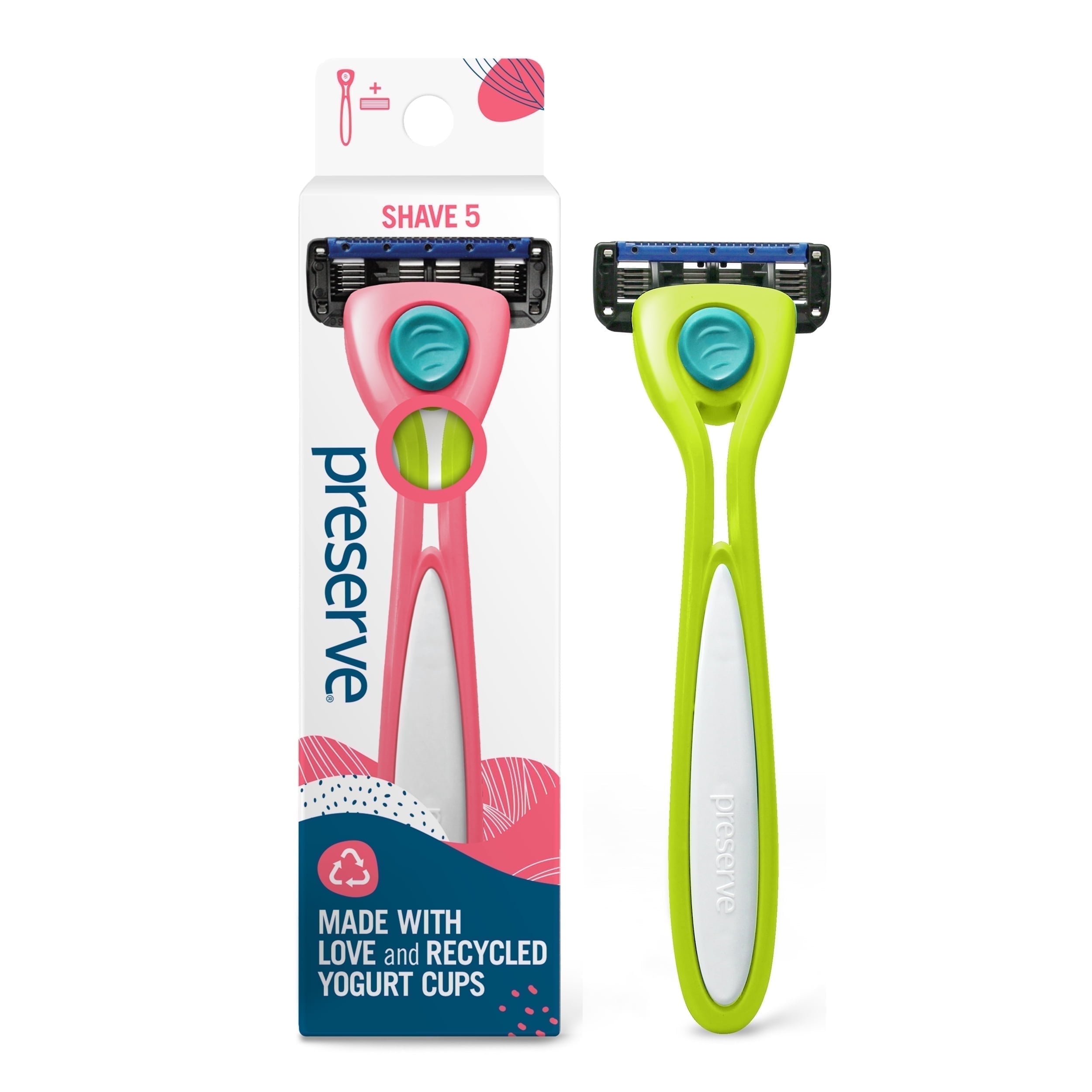 Preserve Shave 5 Refillable Manual Razor Recycled Plastic Eco-Friendly ...