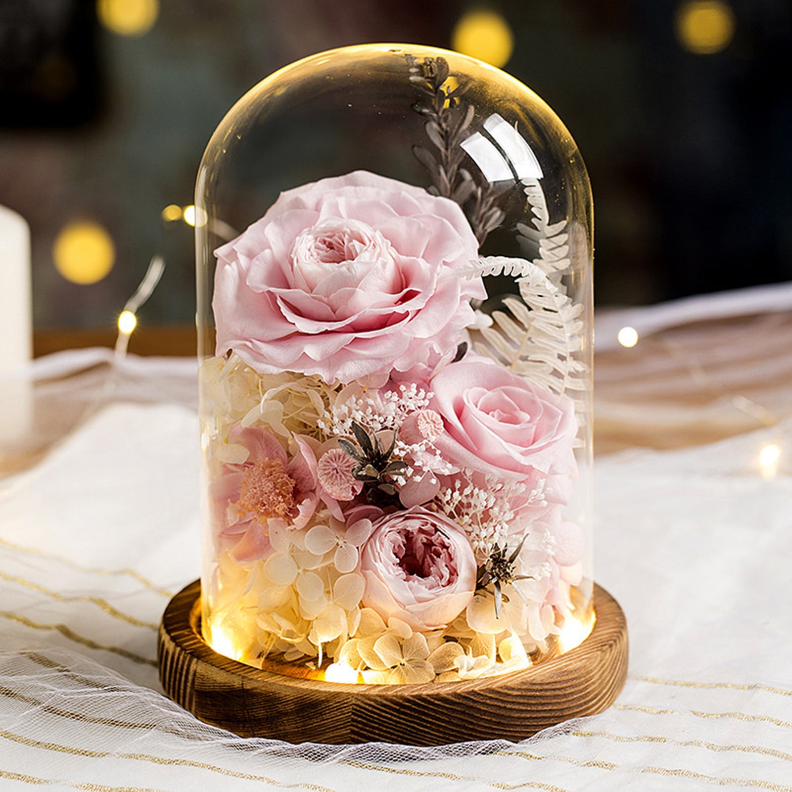 Preserved Flower Glass Cover Eternal Rose Glass Eternal Rose Flower ...