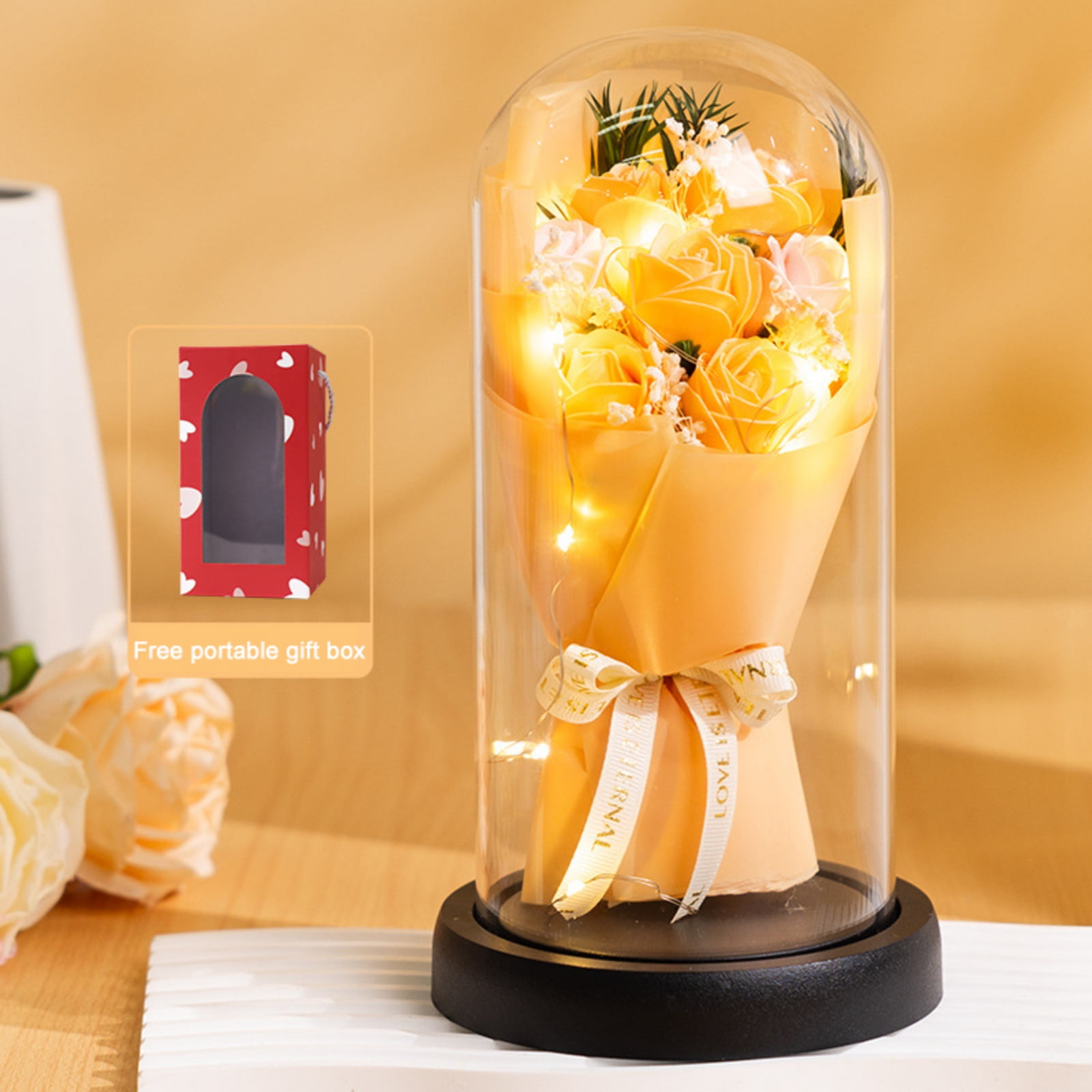 Preserved Flowers Bouquet for Her, Forever Preserved Rose Gifts for ...