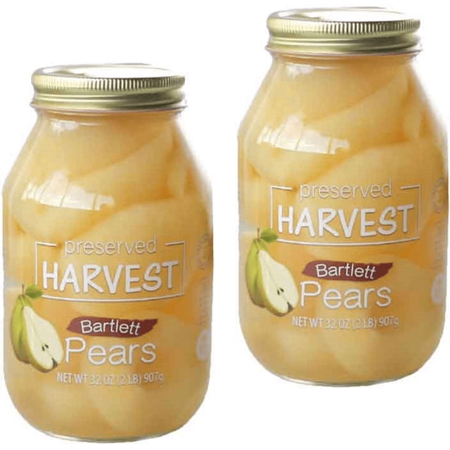 Preserved Harvest Natural Food Bartlett Pear Halves, Canned, 2-Pack 32 ...