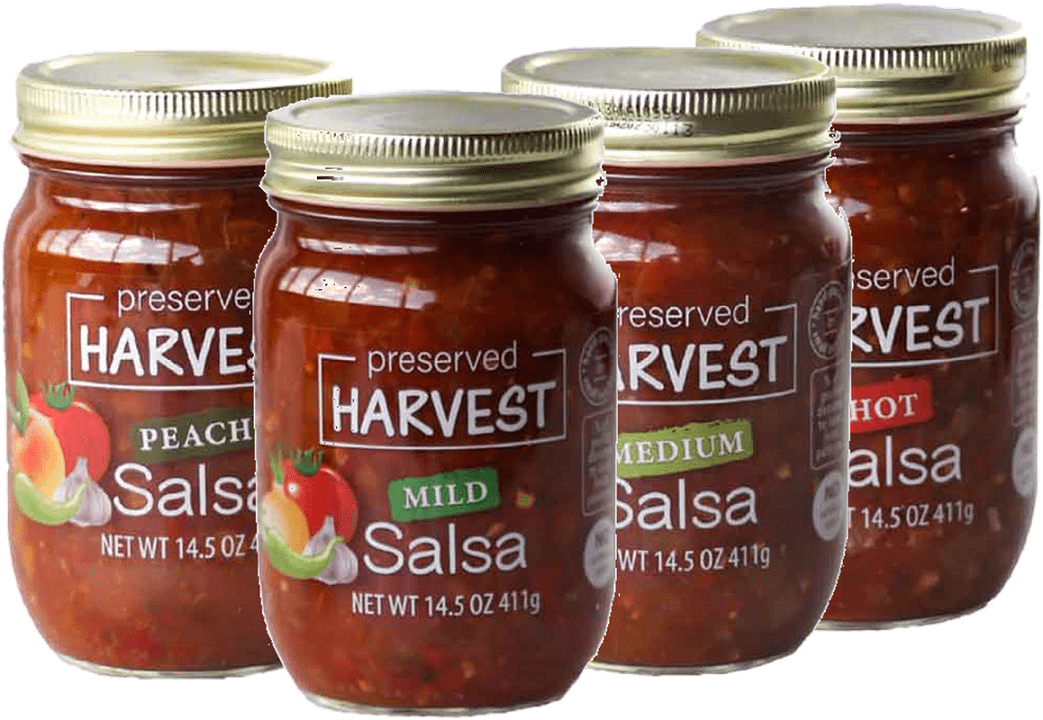 Preserved Harvest Mild, Medium, Hot & Peach Salsa, 14.5 oz. Jars, 4 ...