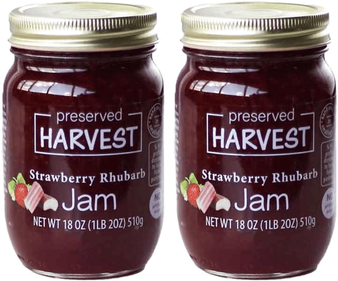 Preserved Harvest Strawberry Rhubarb Jam, Handcrafted, 18 oz Jars, 2 ...