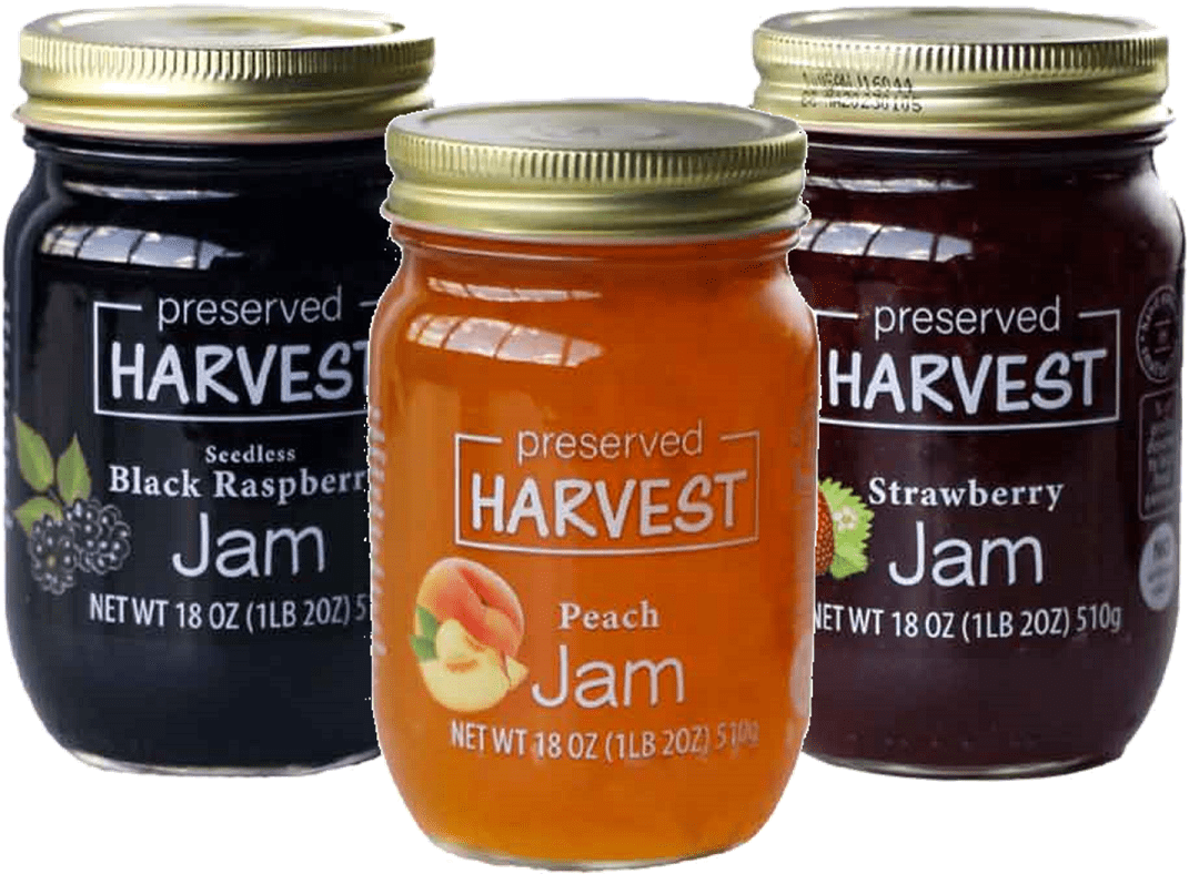 Preserved Harvest Strawberry, Peach & Seedless Black Raspberry Jam ...