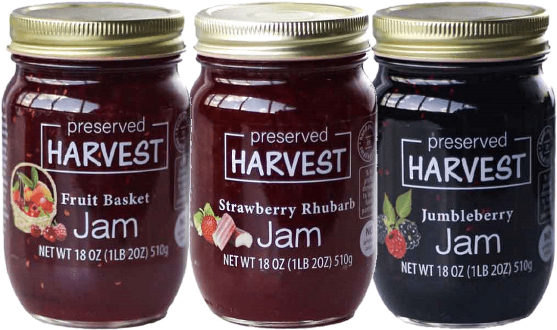 Preserved Harvest Strawberry Rhubarb, Fruit Basket & Jumbleberry Jam ...