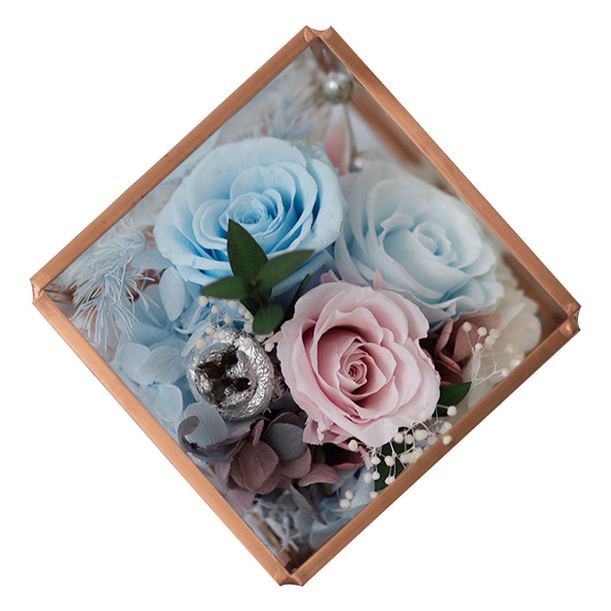 Preserved Real Roses with Colorful Mood Light Wishing Bottle,Eternal ...